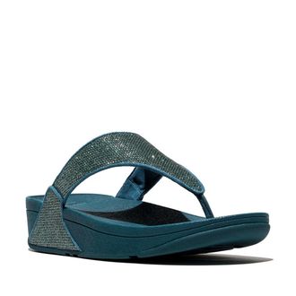 FitFlop Damen LULU SHIMMERGLITZ Zehensteg-Sandalen, Deep Ocean, 40 EU, Deep Ocean, 41 EU