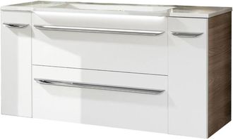 Fackelmann luxor Badmöbel Set 4-teilig 120 cm, Braun/Weiß + Unterschränke-90215145