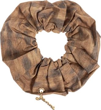 Ganni Femme, Accessoires, Brun, Taille: ONE Size Logo Hair Scrunchie