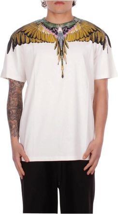 Marcelo Burlon Homme, Tops, Blanc, Taille: M Country Of Milan Logo Frontale T-shirt