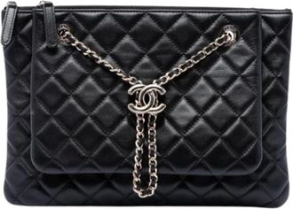 Chanel Pre-owned Vintage Quilted Lambskin Crossbody - Femme - Pre-owned - Noir - Taille: ONE Size