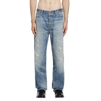 Mastercraft Union Showa Relaxed Natsu Ao Repaired Jeans