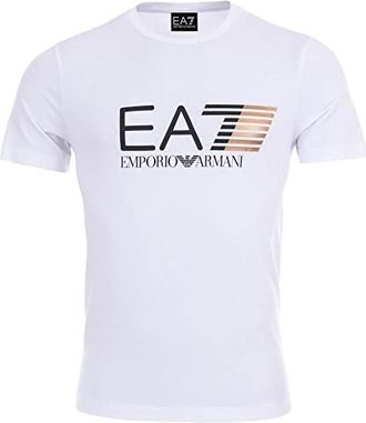 Emporio Armani T-shirt EA7 pour homme 3ZPT62 PJ03Z, manches courtes, col rond, Blanc, Medium