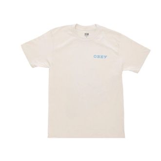 Obey Homme, Tops, Beige, Taille: XL T-shirt classique crème pour homme