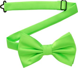 DonDon Fliege Herren handgefertigt Seiden-Look 12 x 6 cm Fliege Apfelgr&uuml;n