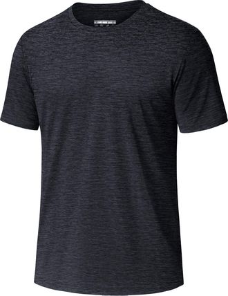 KEFITEVD Tshirt Herren Funktions Sportshirt Kurzarmhemd Sommer Atmungsaktiv Fitness Shirt Leichtes Trainingsshirt Schwarz XXL