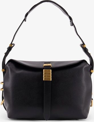 Pinko Leather shoulder bag with metal logo detail - PINKO - gender_Woman