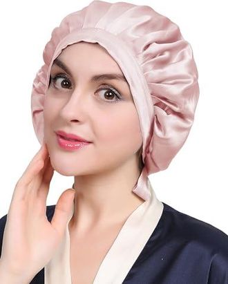 LilySilk Bonnet de Nuit en Soie pour Femme Bonnet Chapeau Bonnet De Sommeil Coiffure Soin Cheveux