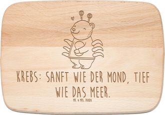 Mr. & Mrs. Panda Holz Servierbrett Krebs Astrologie - Geschenk, Sternzeichen, vesperbrett, Holzbrettchen, Fr&uuml;hst&uuml;cksbrett, Schneidebrett, Holzbrett, Tierkreiszeichen, 