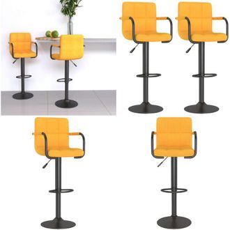 vidaXL vidaXL Barhocker 2 Stk. Senfgelb Stoff