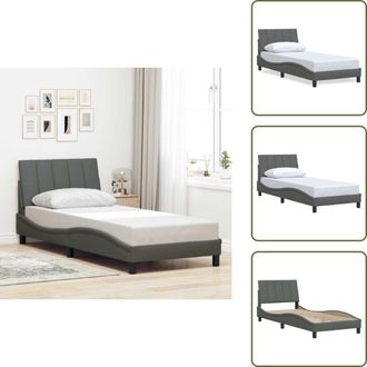 vidaXL Bettgestell ohne Matratze Dunkelgrau 80x200 cm Stoff - Bettgestell - Bettgestelle - Bettrahmen - Bett
