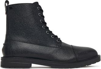 Tommy Hilfiger Schn&uuml;rschuhe Cleated Hilifger Scotch Lth Boot FM0FM06081 Schwarz