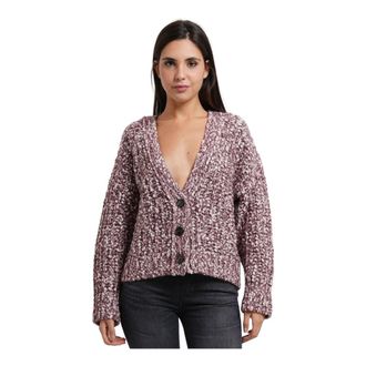 HUGO BOSS Pullover mit Knopfleiste und weitem Ausschnitt - - Knitwear - Damen - Rot - S
