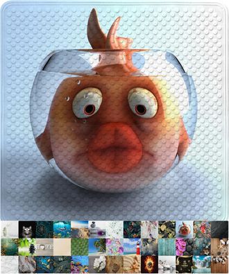 Sanilo Badematte 53 x 53 cm, rutschfeste Duschmatte für Dusche und Badewanne, Antirutschmatte maschinenwaschbar und schimmelresistent (Goldfisch)