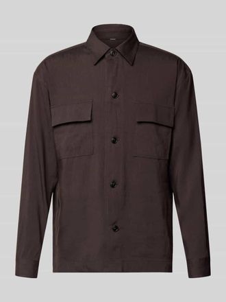 HUGO BOSS Regular Fit Overshirt aus Leinen-Mix