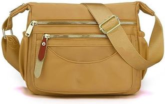 Generic Garhomtur Sac &agrave; bandouli&egrave;re multi-poches de grande capacit&eacute; pour femme, en nylon imperm&eacute;able, d&eacute;contract&eacute;, sac &agrave; bandouli&egrave;re unique, Dor&eacute; fonc&eacute;