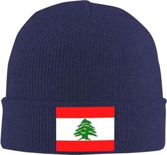 Generic Bonnet Hiver Drapeau Libanais Dr&ocirc;le Respirant Beanie Extensible Bonnet en Tricot pour Temps Froid Ext&eacute;rieur Sport