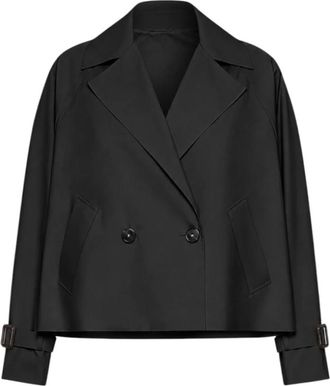 Max Mara Trench court crois&eacute; - Femme - Vestes - Noir - Taille: 38 FR