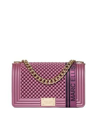 Marc Ellis Marc Ellis New York Sac à bandoulière pour femme Rubber 100% Rubber 25x15x8 cm, Rouge et or clair, Taille unique