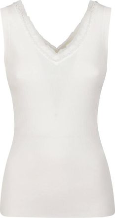 P.A.R.O.S.H. P.a.r.o.s.h., Femme, Tops, Beige, Taille: 38 FR Top c&ocirc;tel&eacute; &agrave; col en V avec tulle et perles