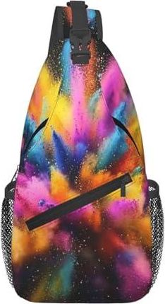 Generic Sac &agrave; bandouli&egrave;re color&eacute; avec peinture explosive, sac &agrave; dos de voyage, sac &agrave; dos &agrave; bandouli&egrave;re pour homme, sac &agrave; dos de randonn&eacute;e
