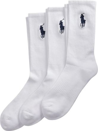 Polo Ralph Lauren Homme, Sous-v&ecirc;tements, Blanc, Taille: ONE Size Chaussettes Big Pony Crew 3 Pack