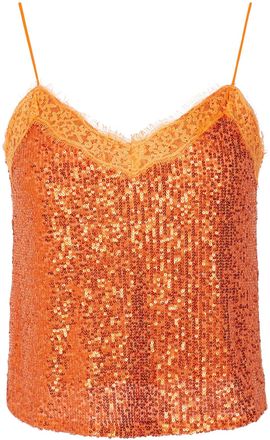 8 by YOOX SEQUIN LACE-TRIM CAMISOLE