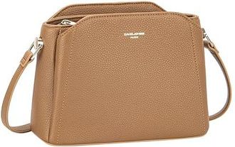 David Jones Sac bandouli&egrave;re Femme - Pochette port&eacute; &eacute;paules - Sacoche Similicuir - Taille Moyenne - Ville Travail Voyage Chic Classique (CAMEL)