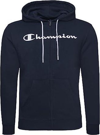 Champion Legacy American Classics Heavy Powerblend Terry Logo Full Zip Sweatshirt &agrave; Capuche, Bleu Marine, M Homme