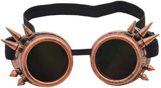 Generic Lunettes à vapeur rétro punk pour Halloween, fête, vacances, colsplay, accessoires de décoration, lunettes pour femmes et hommes (bronze)