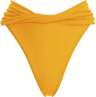 Agua Bendita Gerafftes Arabella Lily Bikinihöschen - Gelb