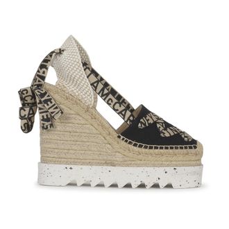 Stella McCartney Femme, Chaussures, Noir, Taille: 40 EU Espadrilles Plates en Toile Modèle Gaia
