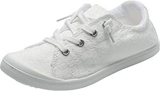 Generic Chaussures Sport Légères Loisirs Confortables Toile Blanche Souples Respirantes Minimalistes Course Plein Air Jogging Peu Profondes Running Tennis Gym