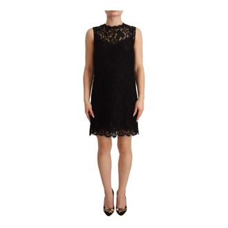 Dolce & Gabbana Schwarzes Blumen Spitzen Sheath Mini Kleid - - Dresses - Damen - Schwarzk - S