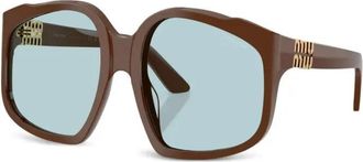 Miu Miu Eyewear MUA07S Oversized Square Frame Sunglasses - Brown