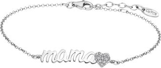 LOTUS SILVER Damenarmband Silber 925 LP1808-2/5 Mama 16 cm - Elegantes, poliertes Armband mit feiner Verarbeitung - Geschenk zum Geburtstag - Besondere Anlässe