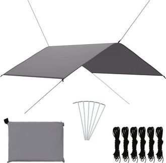 vidaXL Outdoor-Tarp 4x4 m Grau vidaXL
