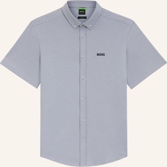 HUGO BOSS Kurzarm-Hemd St_Motion S Regular Fit Aus Jersey grau