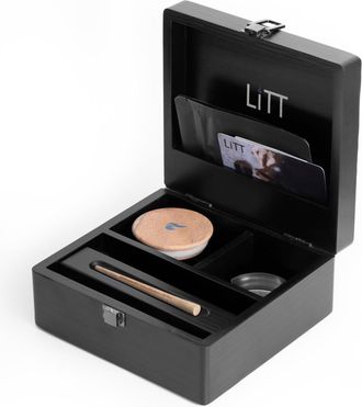 LITT LiTT Aufbewahrungsbox f&uuml;r Raucherzubeh&ouml;r, 3 F&auml;cher, handgefertigt, Organizer, Lifestyle-Zubeh&ouml;r Schwarz