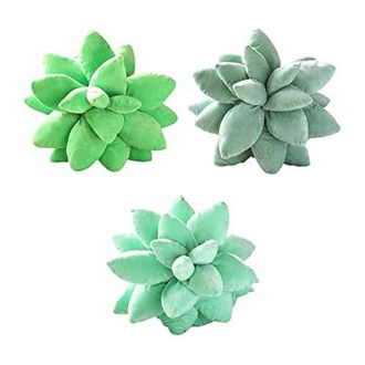 Colcolo 3Pcs 3D Succulents Coussin Doux Couch Farmhouse Jouet Ornement