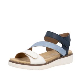 Remonte Sandale REMONTE, Damen, Gr. 37, blau, sanftes wei&szlig;, Leder, Lederimitat, Schuhe Sandale, Sommerschuh, Klettschuh, Sandalette, Riemchensandale mit Softf