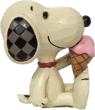 Enesco Peanuts by Jim Shore Snoopy mit Eiscreme, Miniaturfigur, 7,9 cm, Mehrfarbig