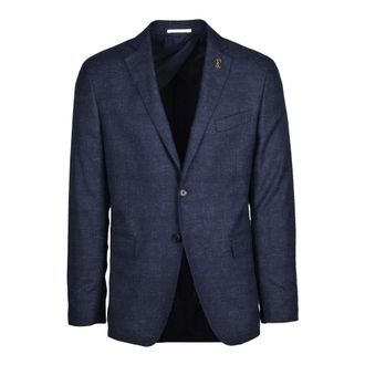 Pal Zileri Gerundete Jacke mit Knopfverschluss - - Jackets - Herren - Blau - 6XL