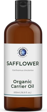 Mystic Moments | Bio -Saflor -Trägeröl 500 ml - reines & natürliches Öl perfekt für Haare, Gesicht, Nägel, Aromatherapie, Massage und Ölverdünnung Veganer GVO -frei