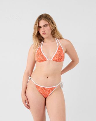 Jott Haut de maillot de bain triangle Mono rouge feu Maddie monogram top - Taille S