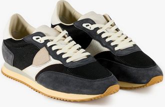 Philippe Model Baskets Blville en cuir et coton m&eacute;lang&eacute;s