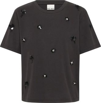 Ichi Ichi, Femme, Tops, Noir, Taille: 36 FR T-Shirt