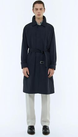 Fursac Manteau long &agrave; ceinture en coton m&eacute;lang&eacute; - Taille XL - Homme