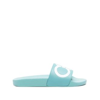 Ferragamo Gancini-Print Slides - - Shoes - Damen - Blau - 39 EU