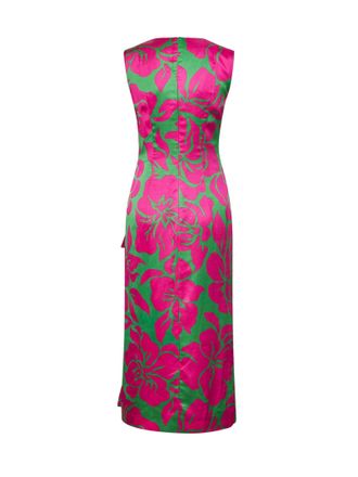 Dries Van Noten Womens Midi Dress Floral-Print Viscose Multicolour